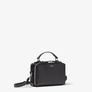 Fendi Phone Camera Case Black Full-grain Leather Bag